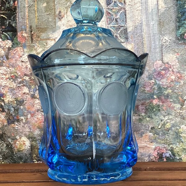 Fostoria Coin Glass Blue - Etsy