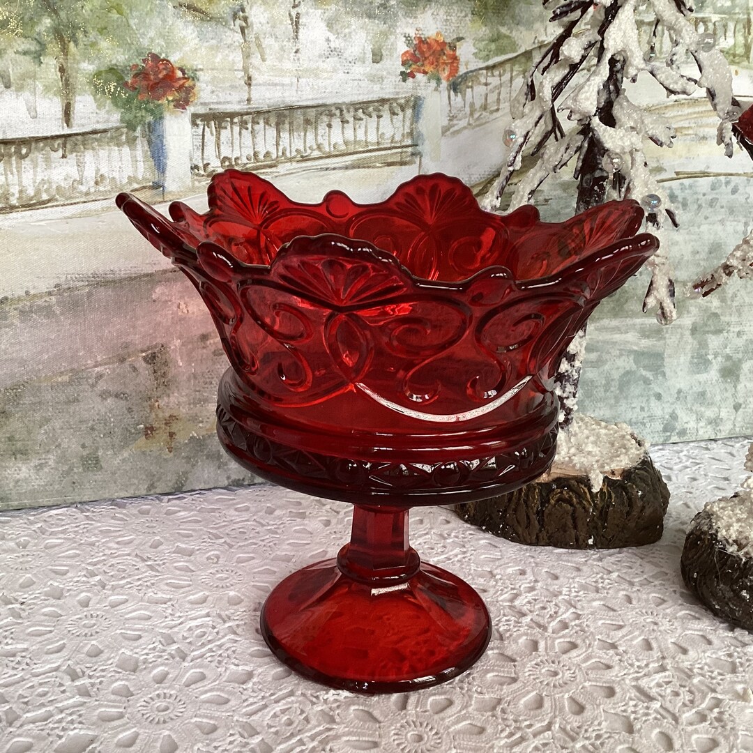 Vintage Fostoria Crown Collection Navarre Ruby Red Pedestal Centerpiece ...