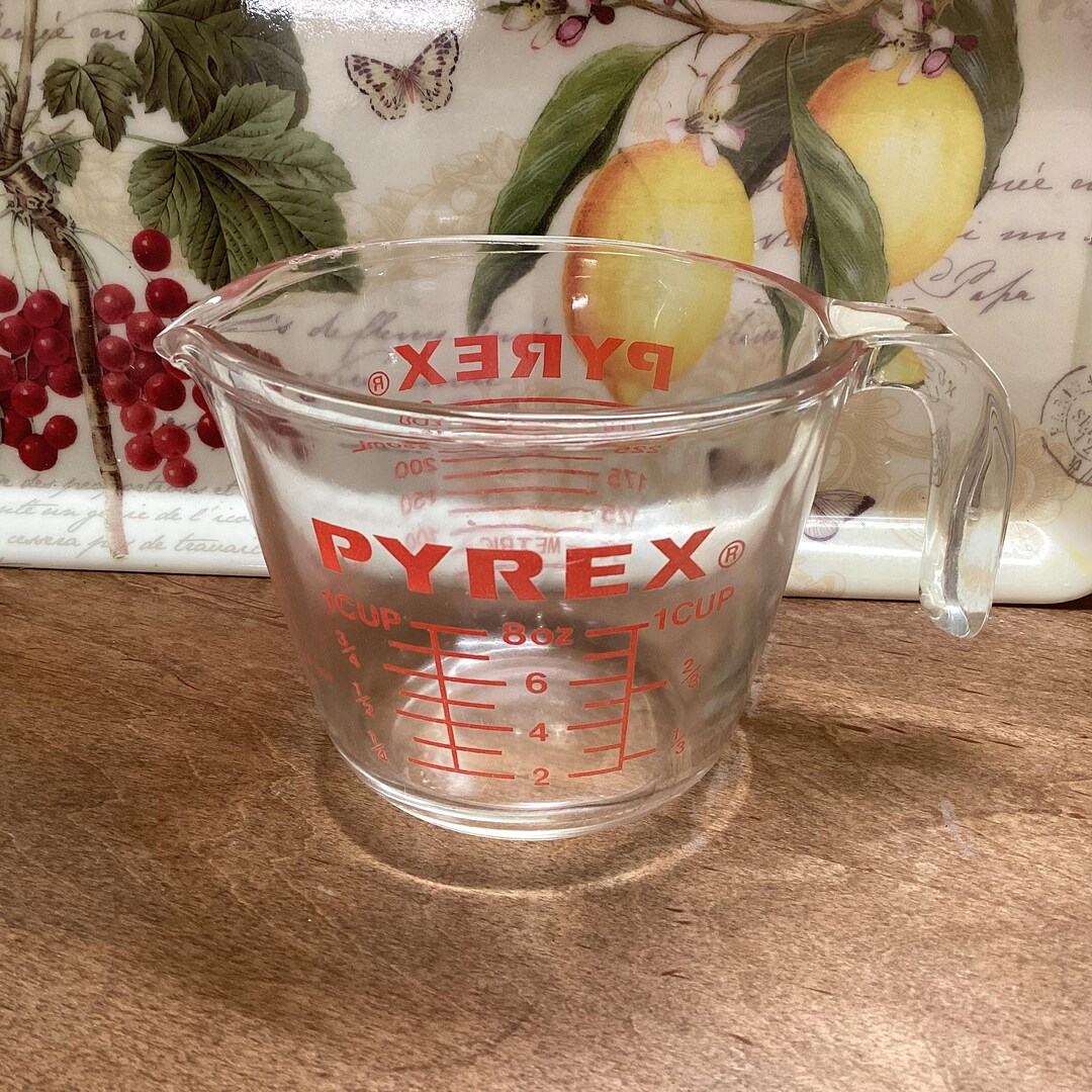 Vintage Pyrex Measuring Cup Glass Measuring Cup 1 Cup Capacity Ounces ...