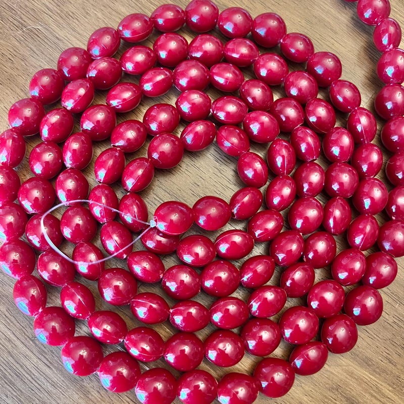 Red Beaded Garland - Etsy