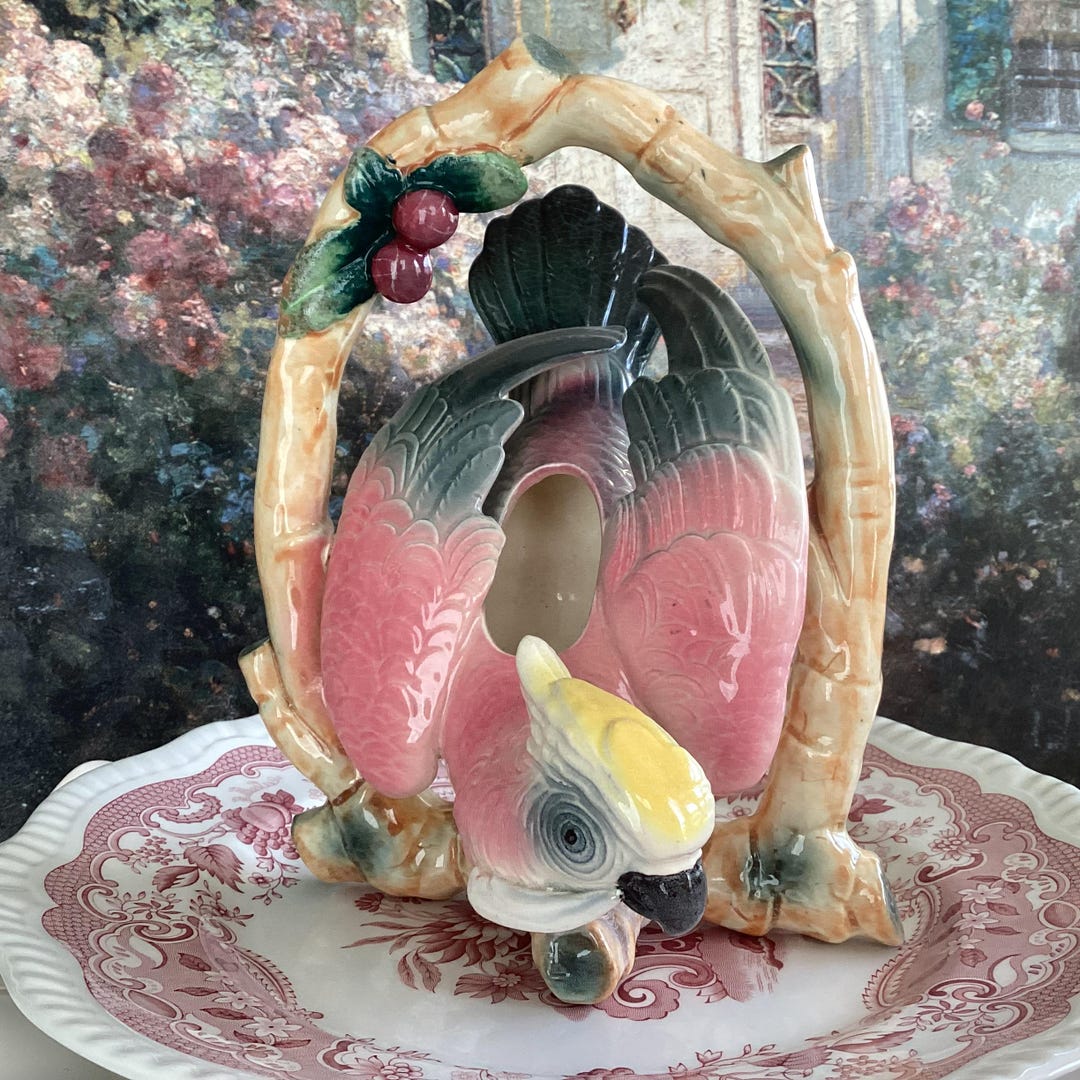 Vintage Maruhon Ware Ceramic Cockatoo / Parrot Bird Planter Made in ...