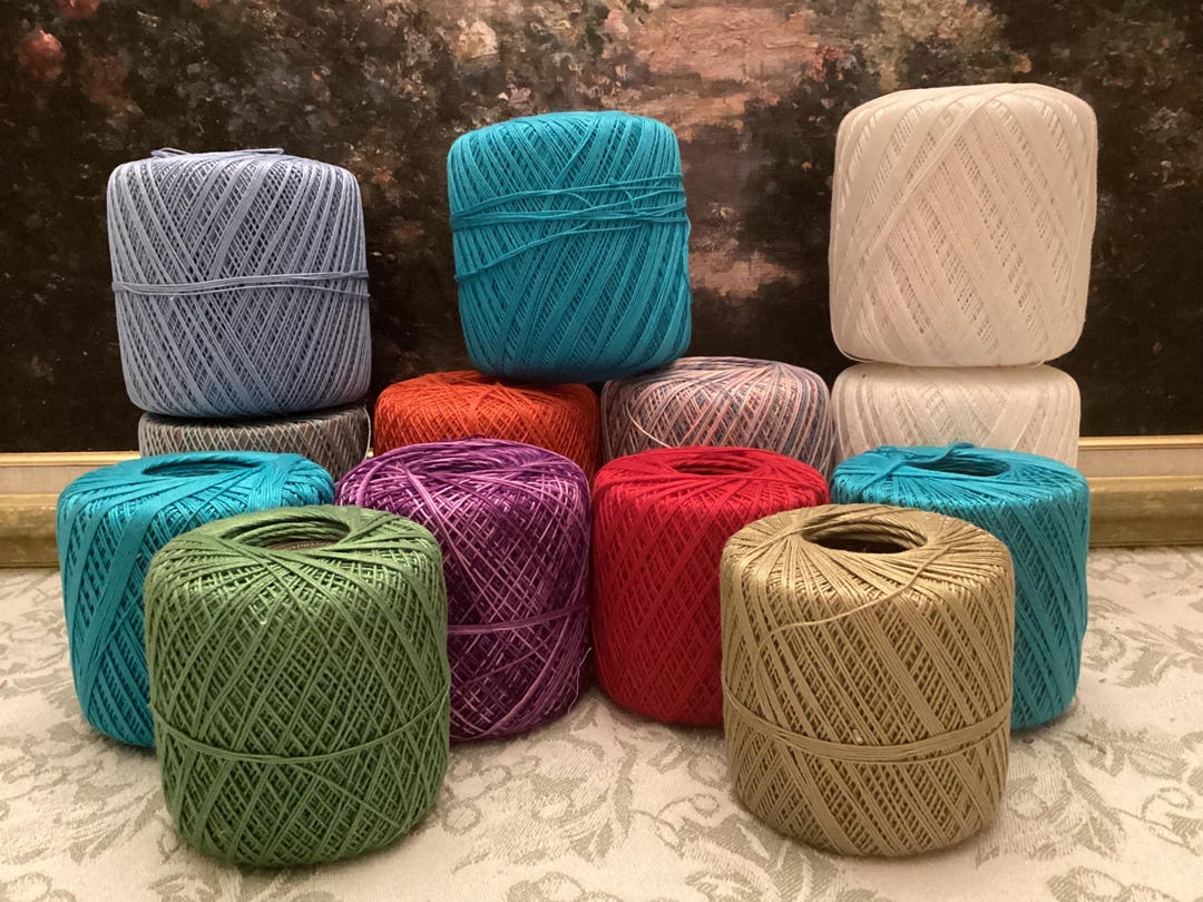 Vintage Lot of Cotton Crochet Thread J&P Coats Crochet Yarn Skeins ...