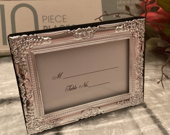 10 Piece Placecard Set Malden International Designs Silver Tone Frame ...