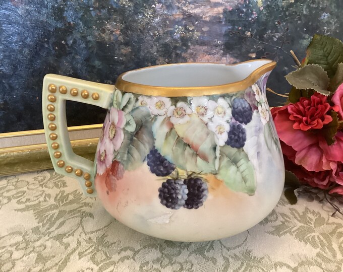 Antique Bavaria Cider Pitcher Hand Painted Porcelain Lemonade Pitcher ...
