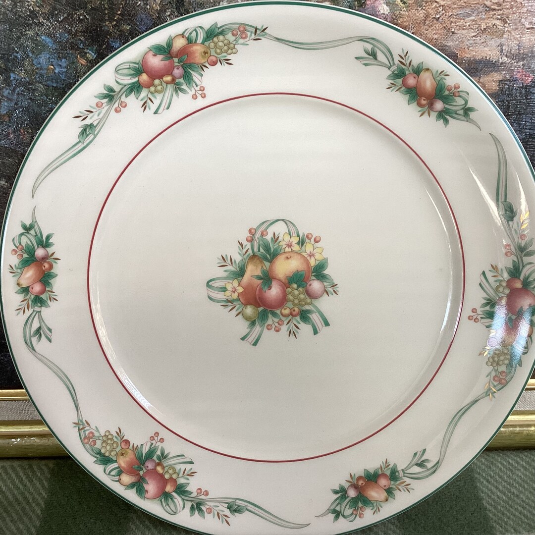 Vintage Noritake Keltcraft Ireland Dinner Plates Harvest Ribbon Set of ...