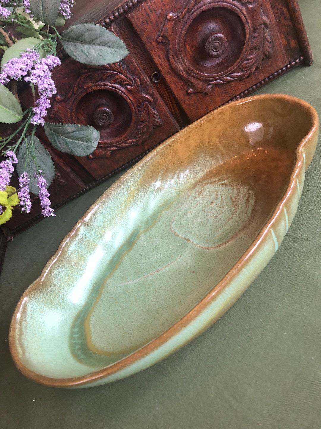 Frankoma Pottery #205 Prairie Green Plainsman 10" Oval Baker Art ...