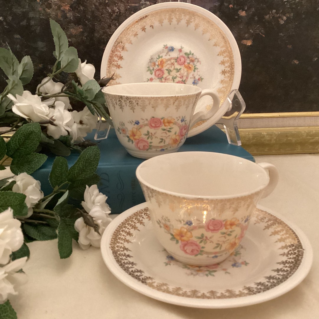 Vintage Knowles China Tea Cup and Saucer Set: Royal Knowlton Floral Tea ...