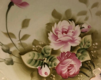 Hand Painted Rose Plate | Etsy