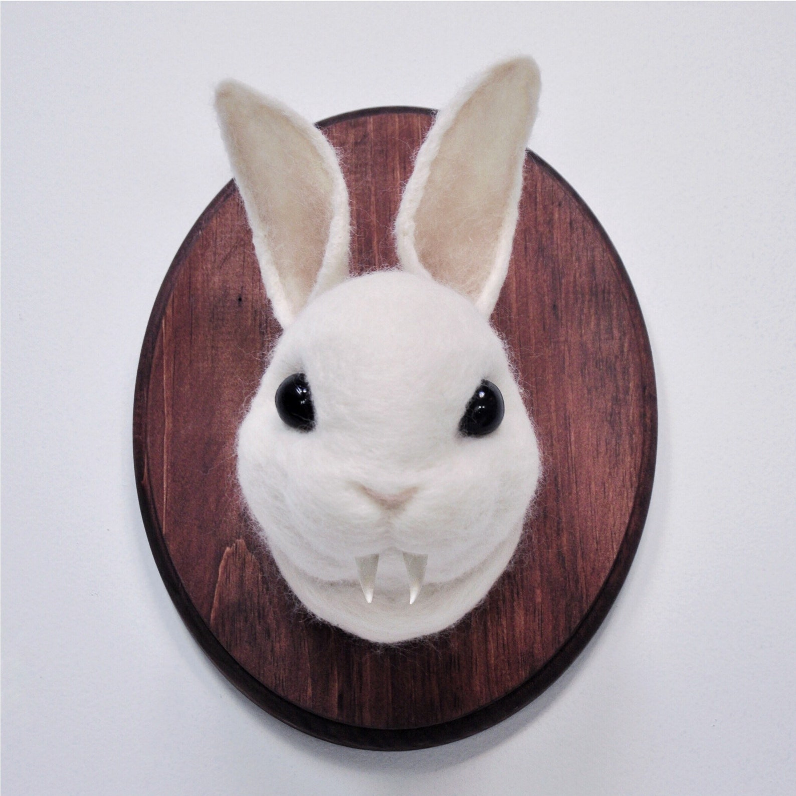 Bunnicula Vampire Bunny Rabbit Faux Taxidermy Needle Felted Wall Mount ...
