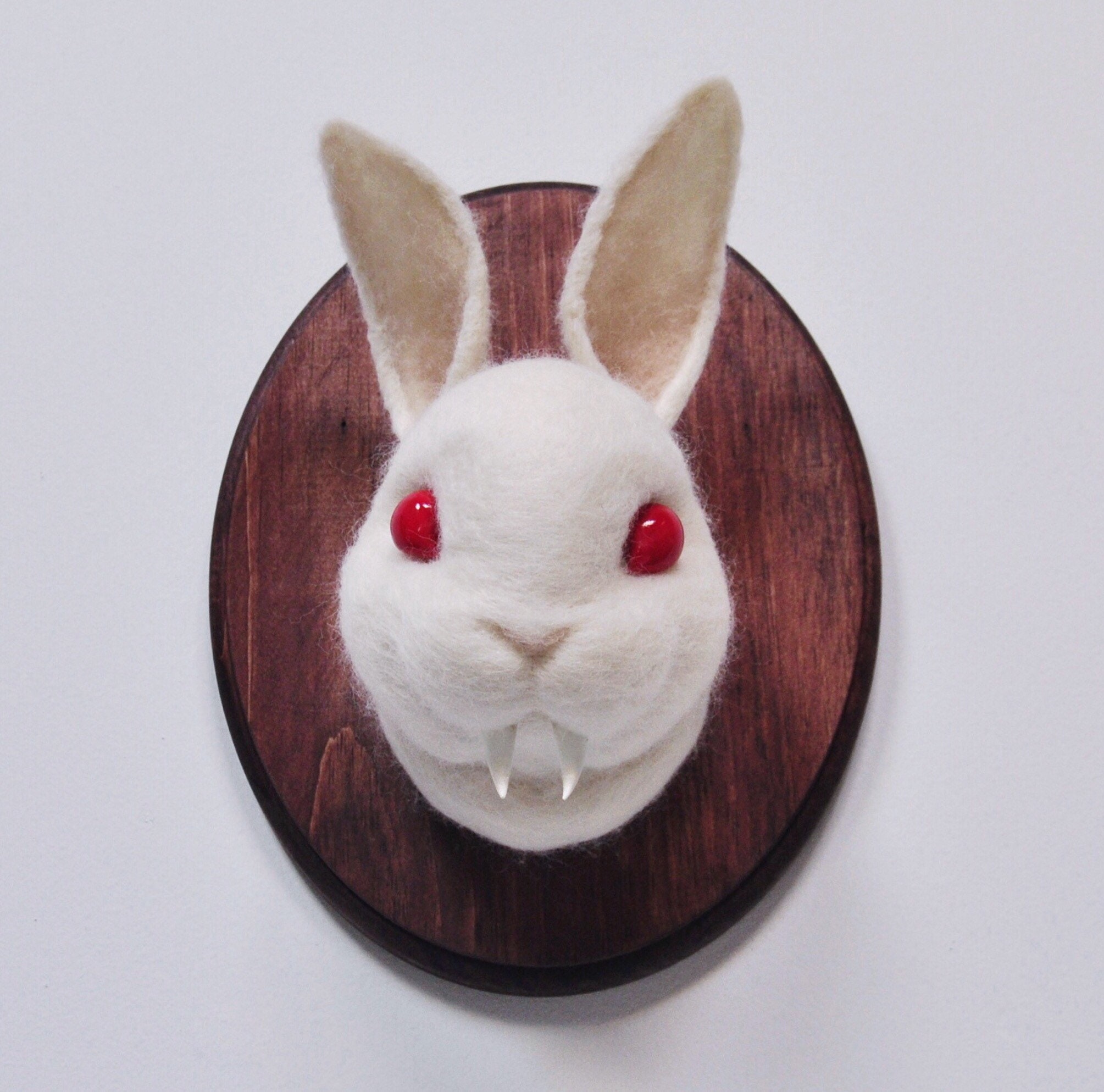 Bunnicula Vampire Bunny Rabbit Faux Taxidermy Needle Felted Wall Mount ...