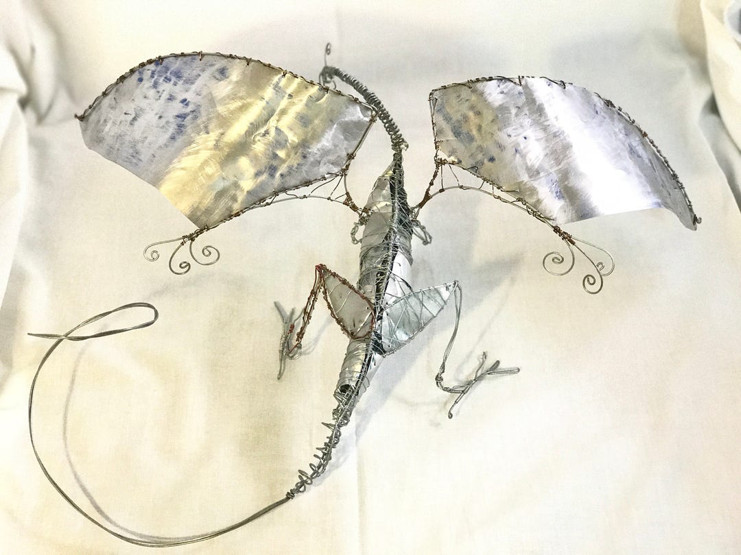 Metal Wire Wrap Dragon Sculpture - Etsy