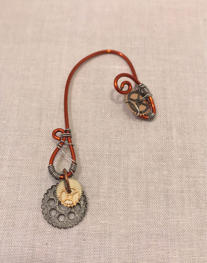 Copper Cogs Steampunk Wire Ear Wrap | Etsy