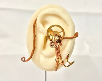 Copper Cogs Steampunk Wire Ear Wrap - Etsy