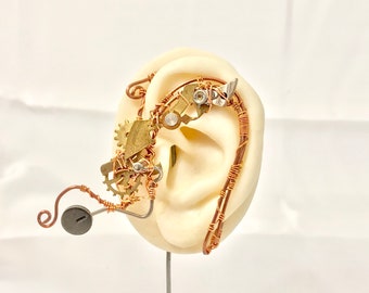 Copper Cogs Steampunk Wire Ear Wrap - Etsy