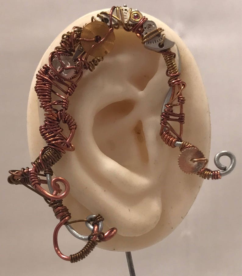 Copper Cogs Steampunk Ear Wrap Right Ear - Etsy