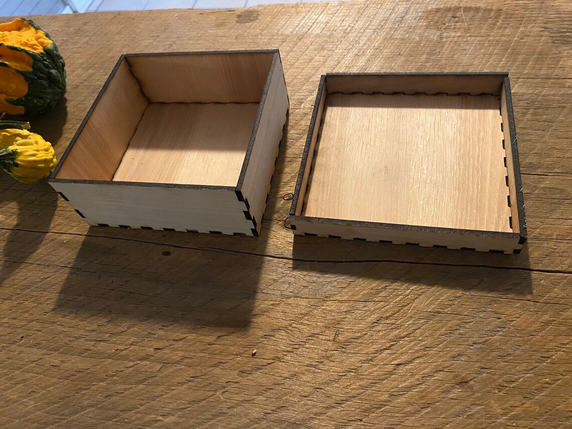 Wooden Box 5x5 With Cover Digital File for Wood That is 1/4 - Etsy