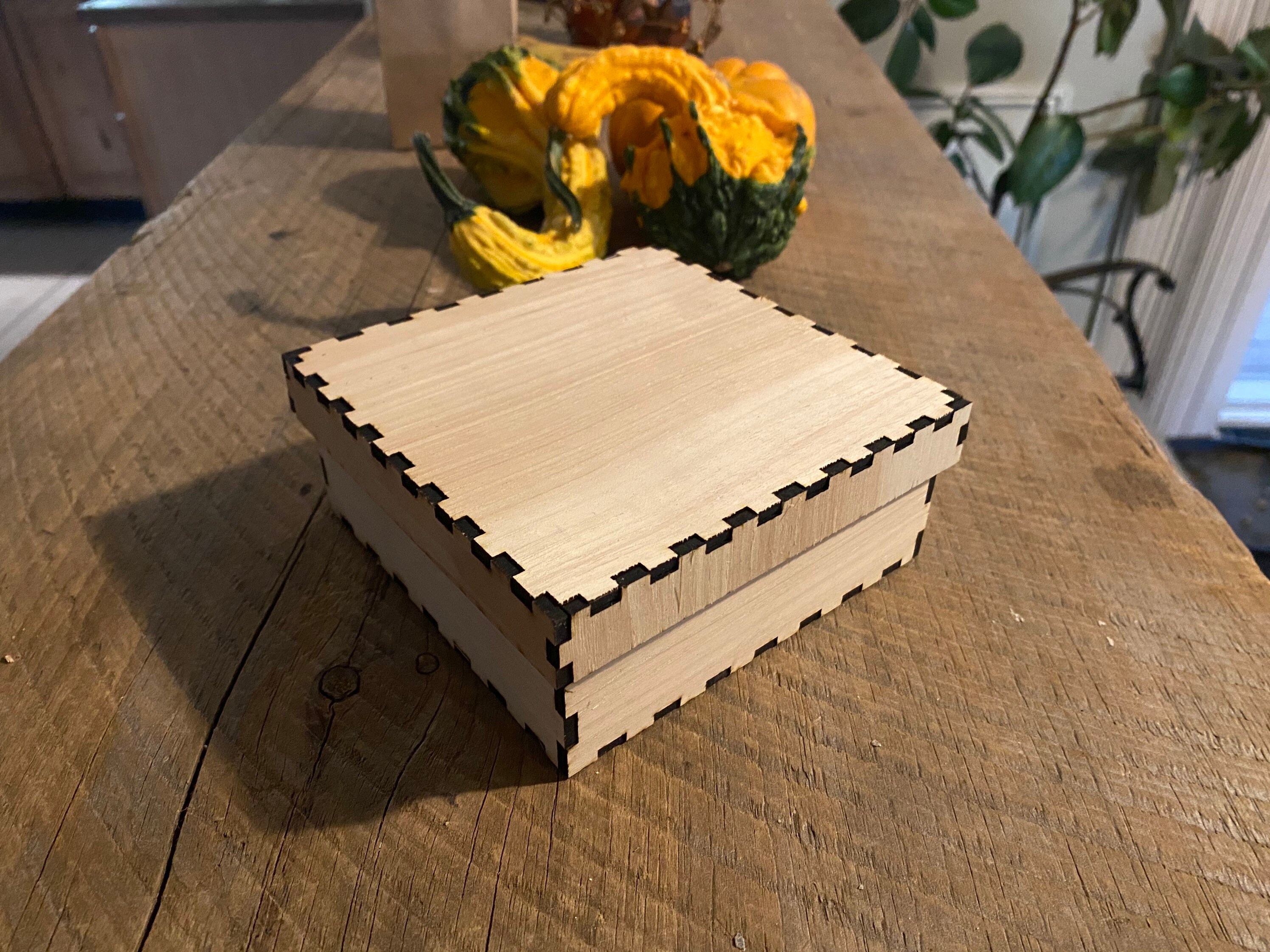 Wooden Box 5x5 With Cover Digital File for Wood That is 1/8 Thick ...