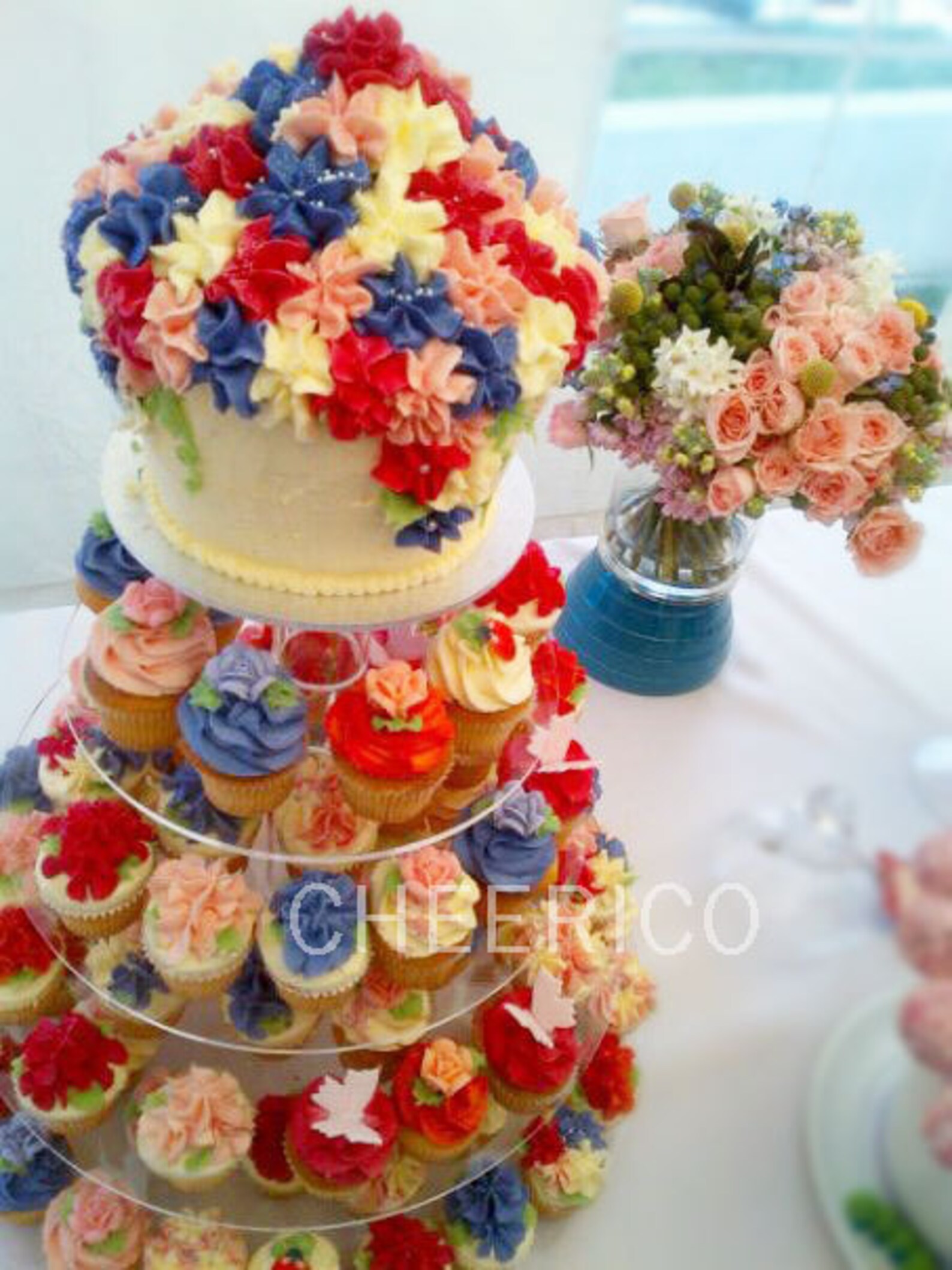 5 Tier Maypole Round Wedding Acrylic Cupcake Stand Tree Tower - Etsy