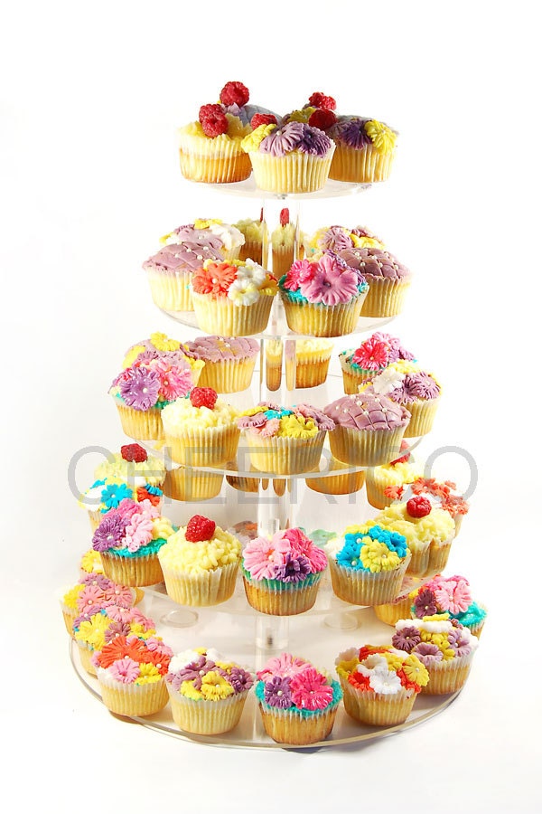 5 Tier Maypole Round Wedding Acrylic Cupcake Stand Tree Tower - Etsy