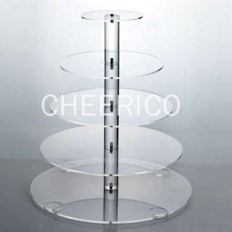 5 Tier Maypole Round Wedding Acrylic Cupcake Stand Tree Tower - Etsy