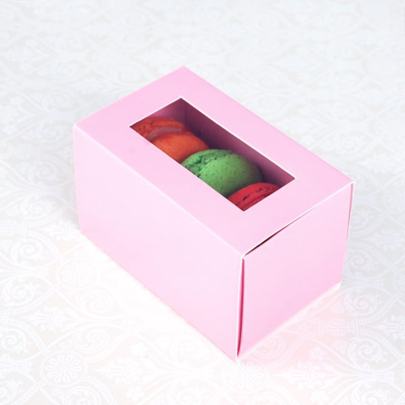 Macaron Box for 3 Macarons Pack of 25 Sets - Etsy