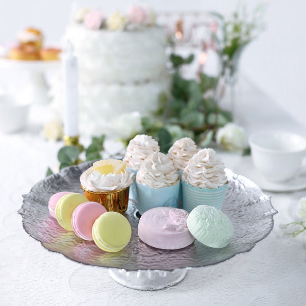 14 Pedestal Silver Glass Cake Stand Riser With Wavy | Etsy