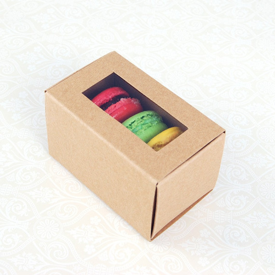 Macaron Box for 3 Macarons Pack of 25 Sets - Etsy