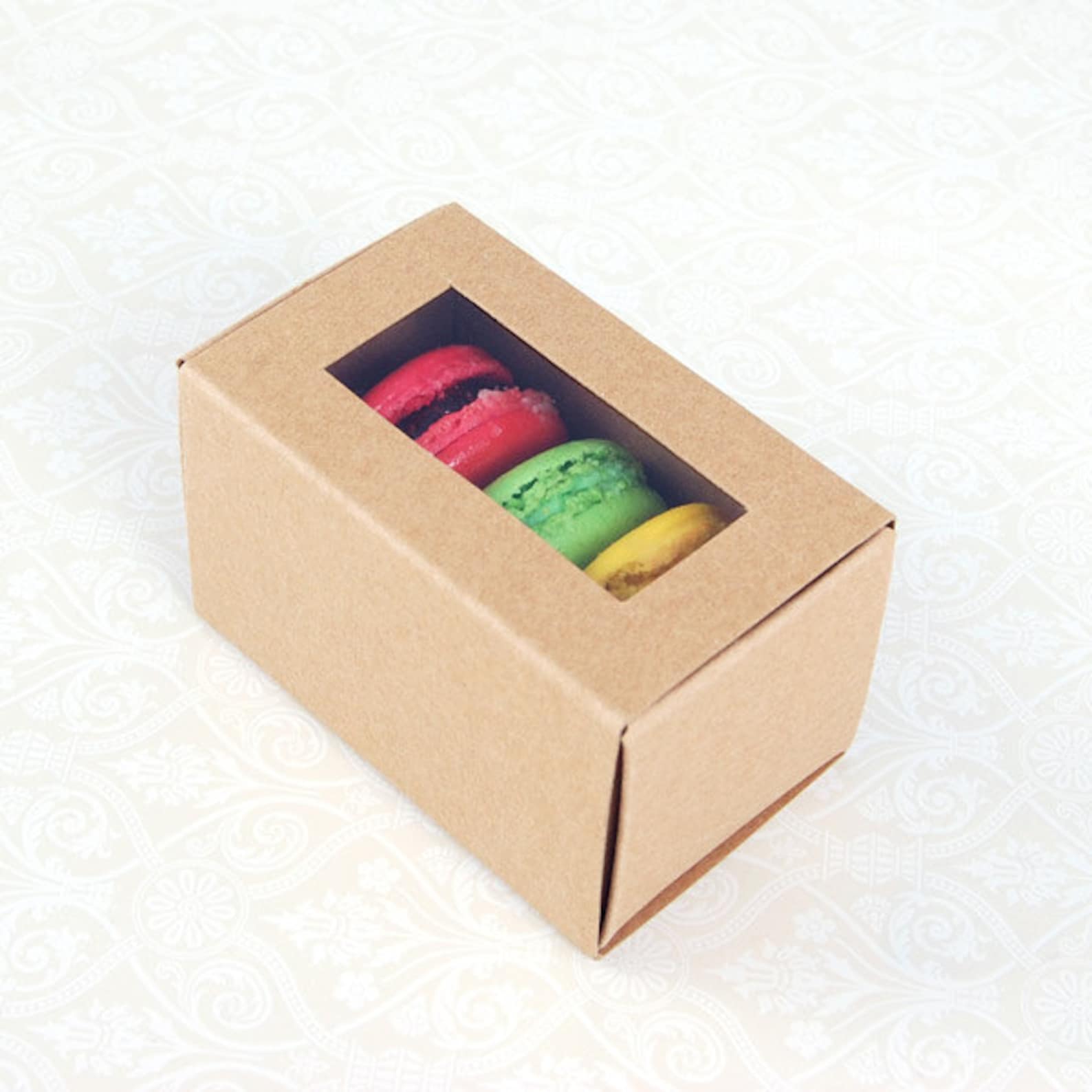 Macaron Box for 3 Macarons Pack of 25 Sets - Etsy