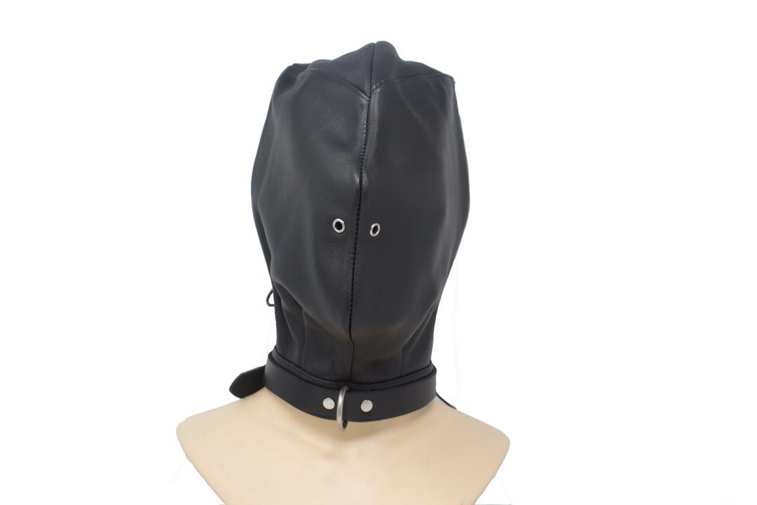 Bondage Gimp Hood Total Black Out Genuine Leather - Etsy