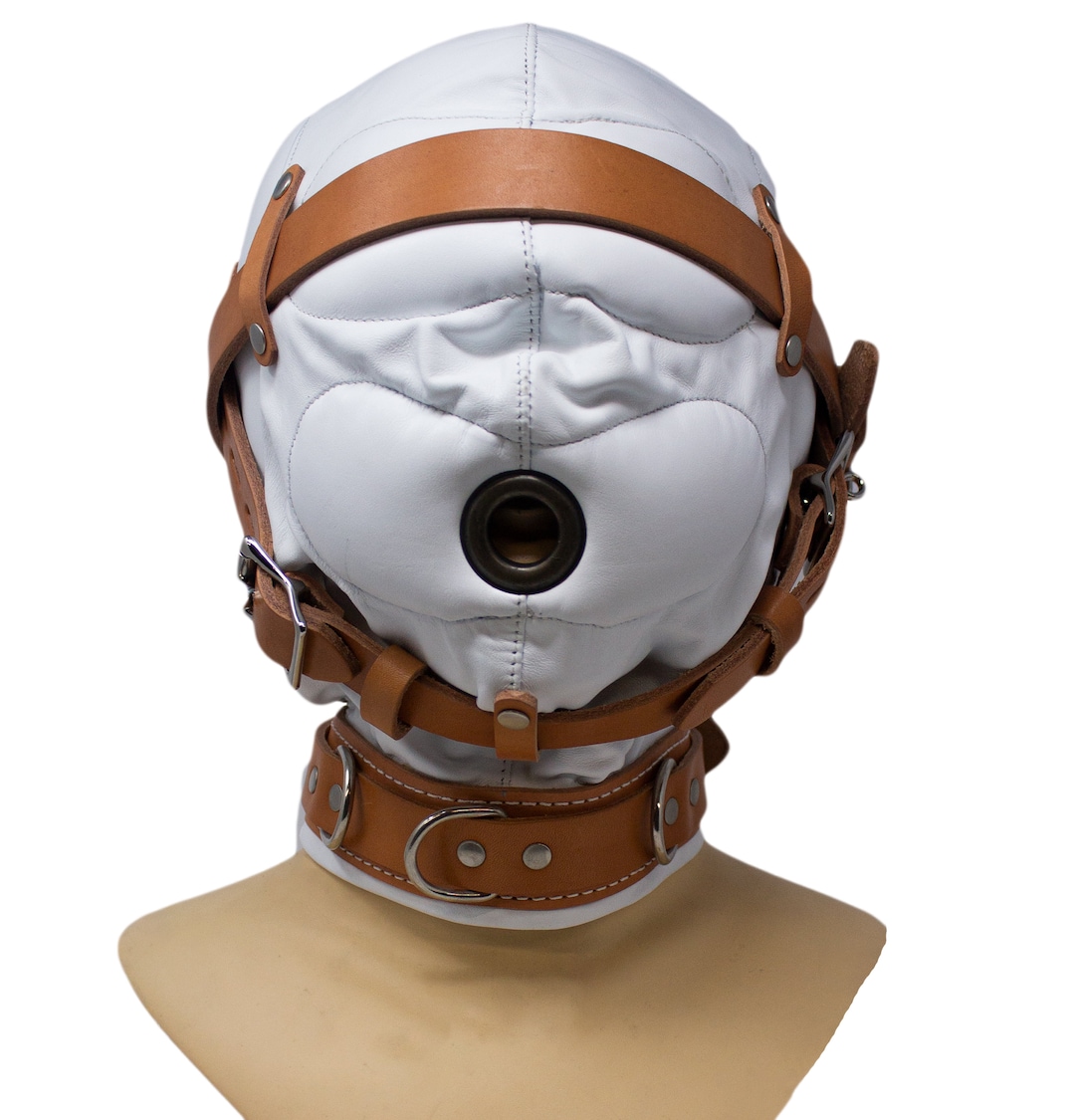 White Total Sensory Deprivation Hood With Locking Buckles and Collar - Etsy