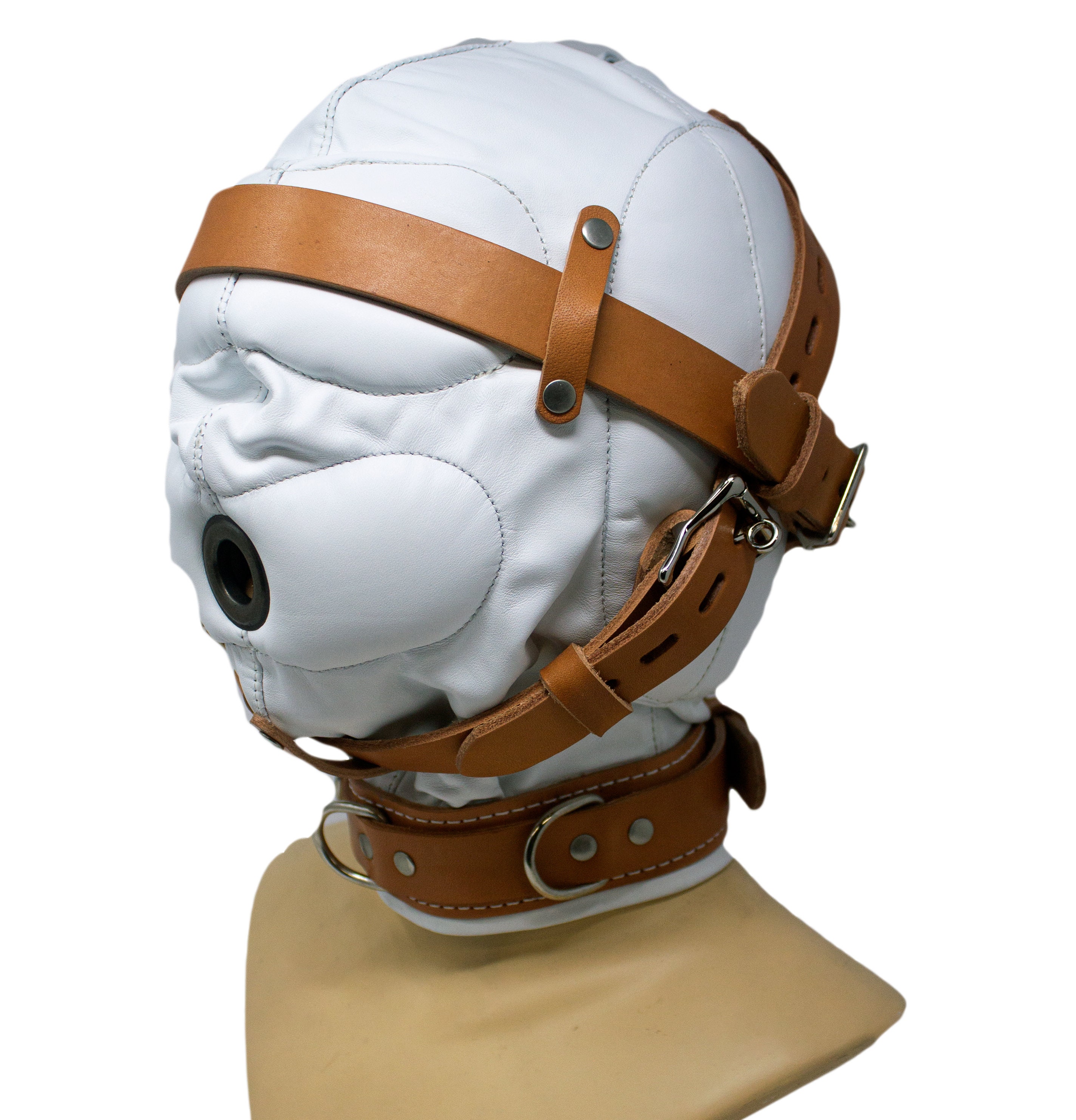 White Total Sensory Deprivation Hood With Locking Buckles and Collar - Etsy