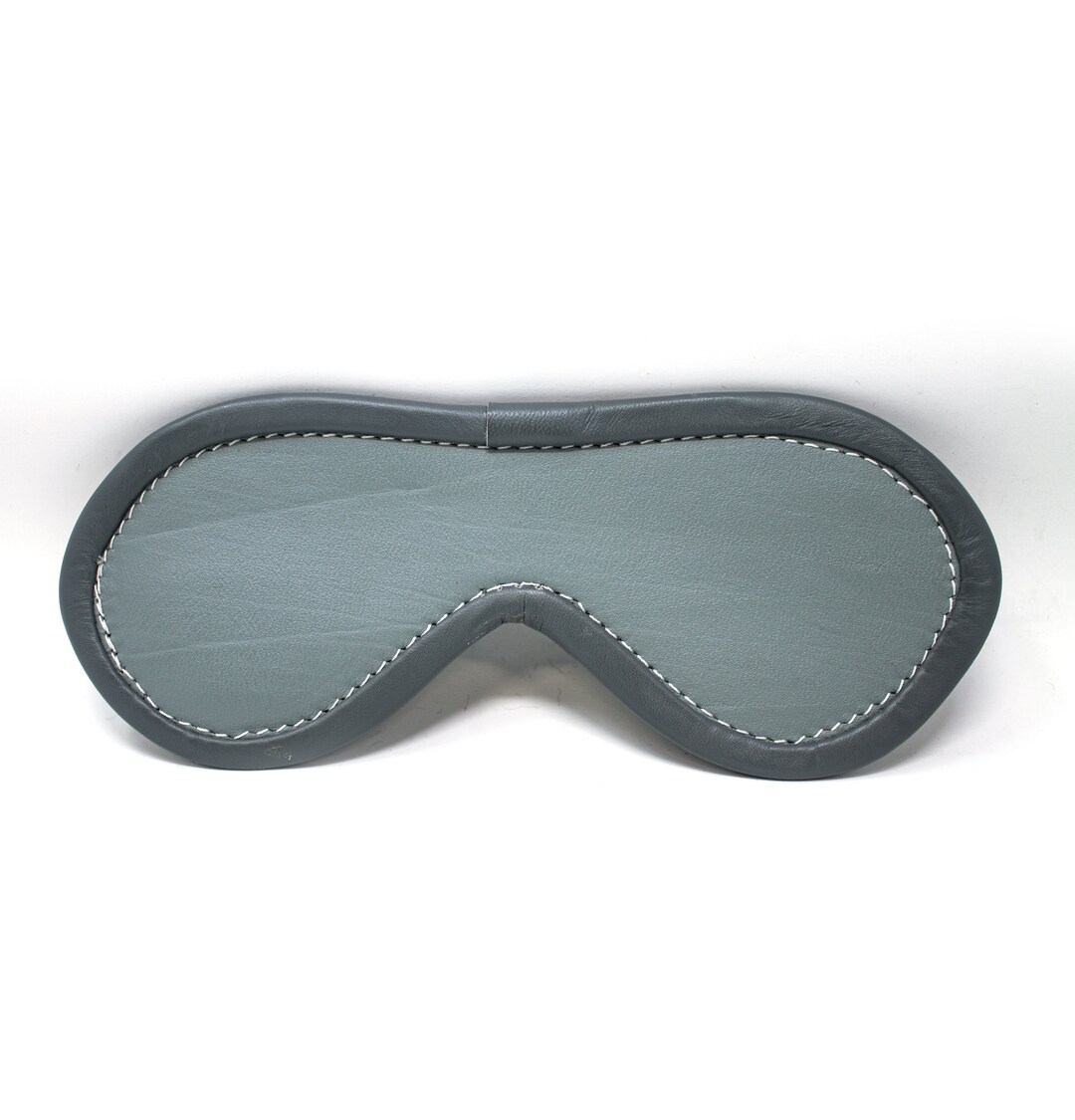 Gray With Gray Edge Blindfold Genuine Leather Black Suede Lining - Etsy