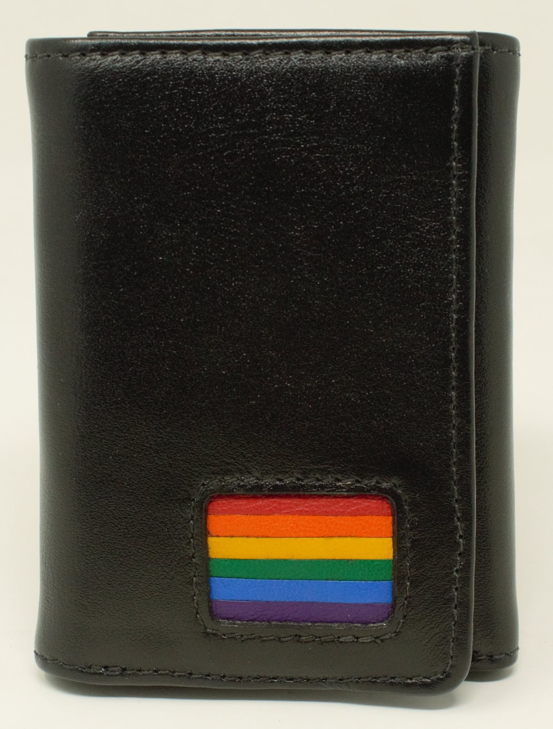 Gay Pride Flag Trifold Leather Wallet, 6 Different Designs, Black ...