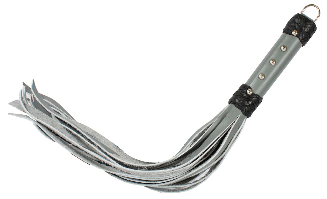 Bondage Gray Leather 20 Strap Whip grey - Etsy