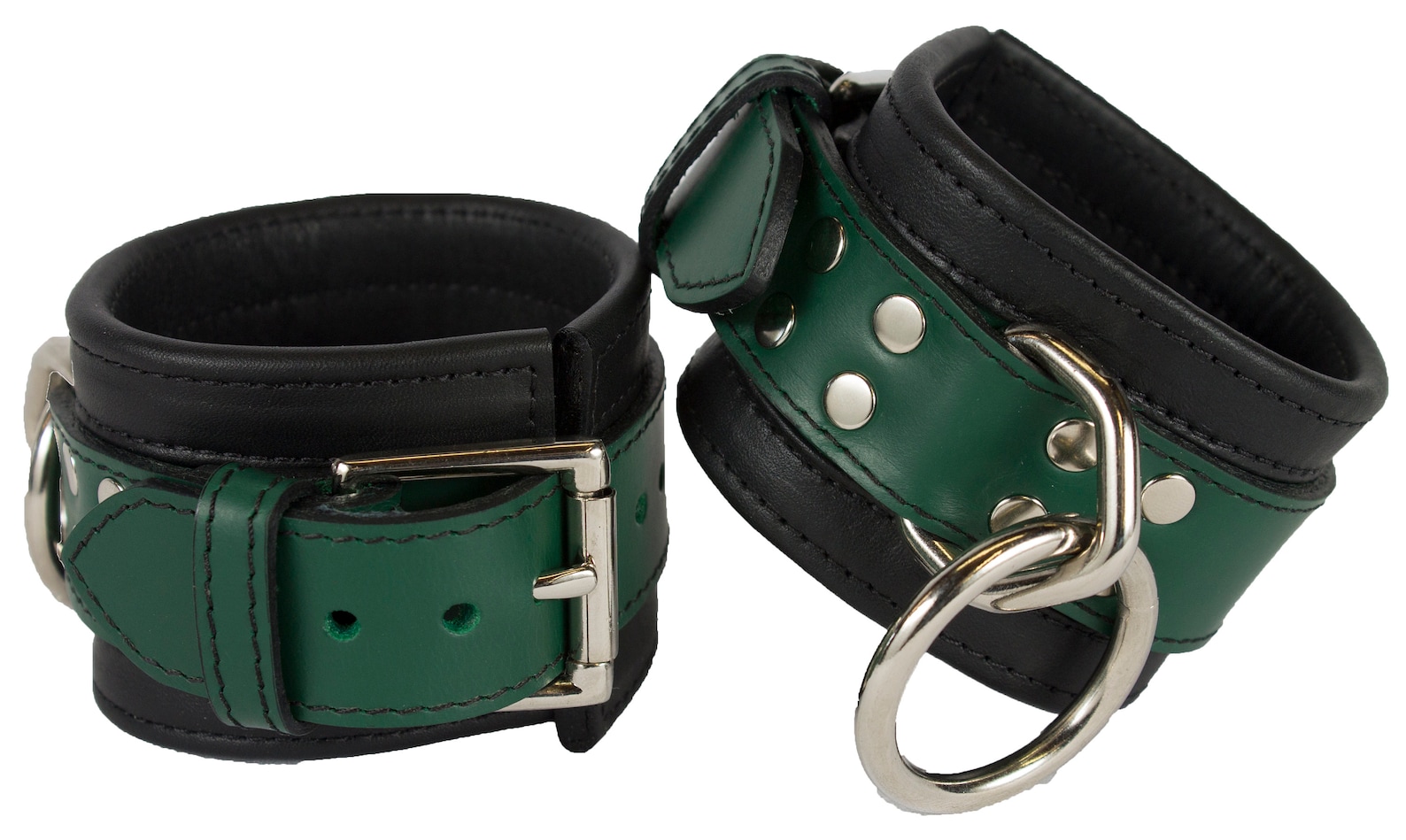 Wrist Cuffs Green Genuine Leather Handcuffs BDSM Gear - Etsy