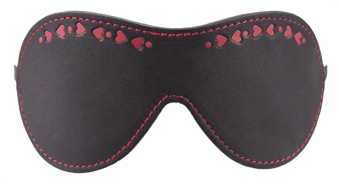 Valentines Augenbinde Schwarz mit Roten Herzen Echtes Leder - Etsy.de