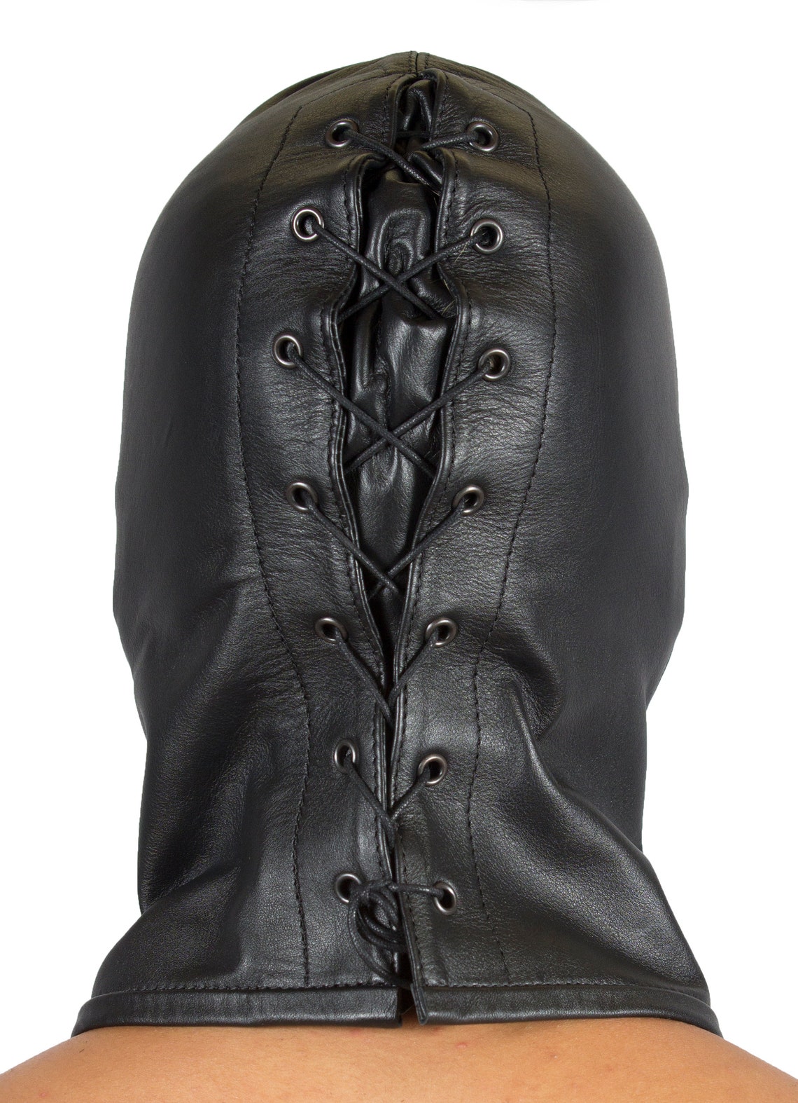 Bondage Gimp Hood Black Leather With Zipper Eye And Mouth And Etsy