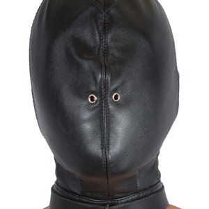 Bondage Gimp Hood Total Black Out Genuine Leather BDSM Kink Hood ...