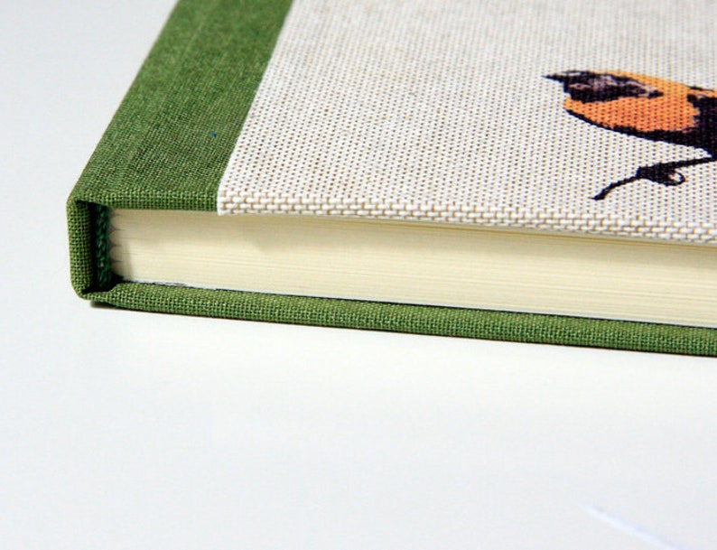 Handmade Linen Blank Book With Bird Print chirpy Bird - Etsy