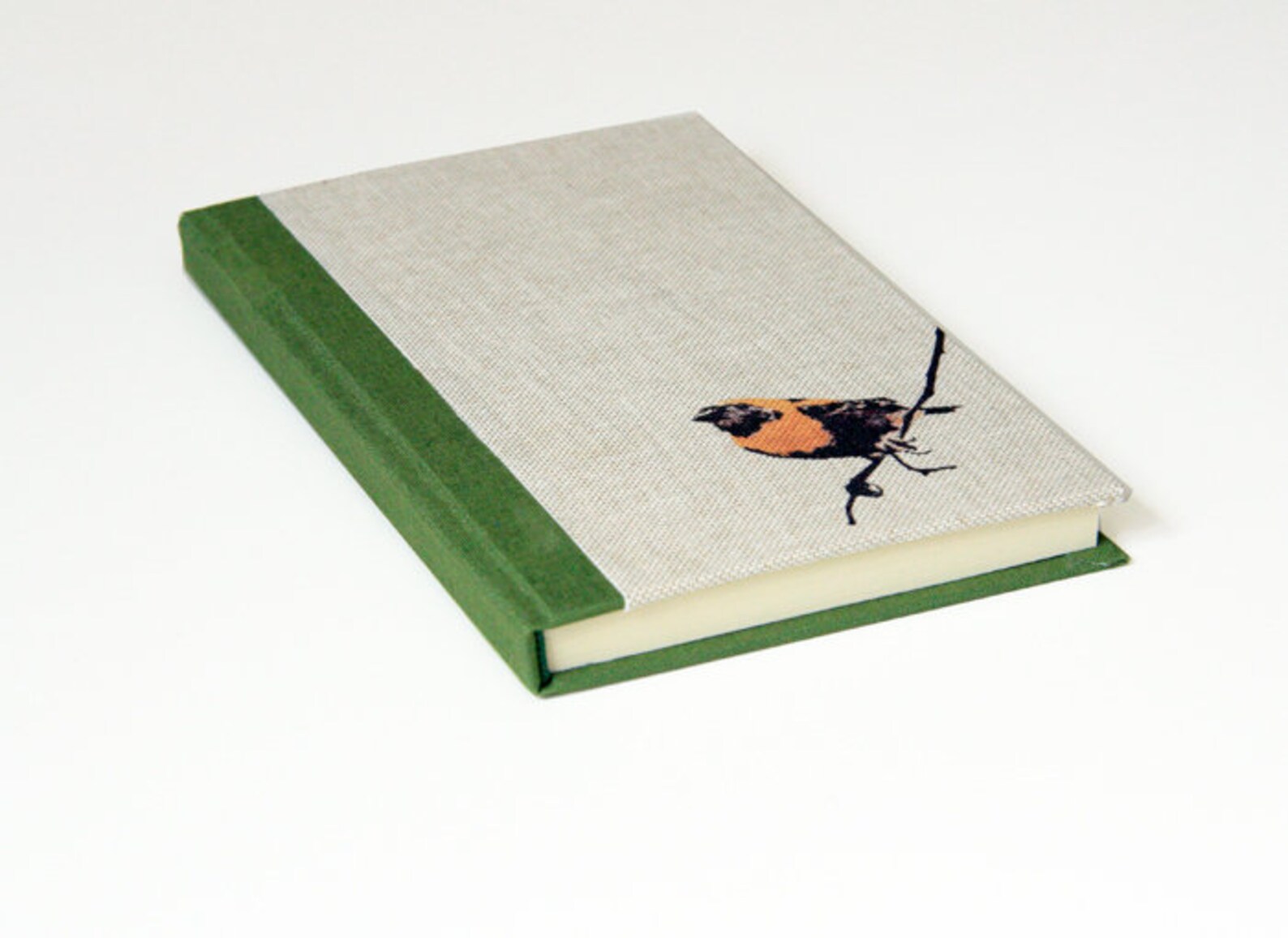 Handmade Linen Blank Book With Bird Print chirpy Bird - Etsy