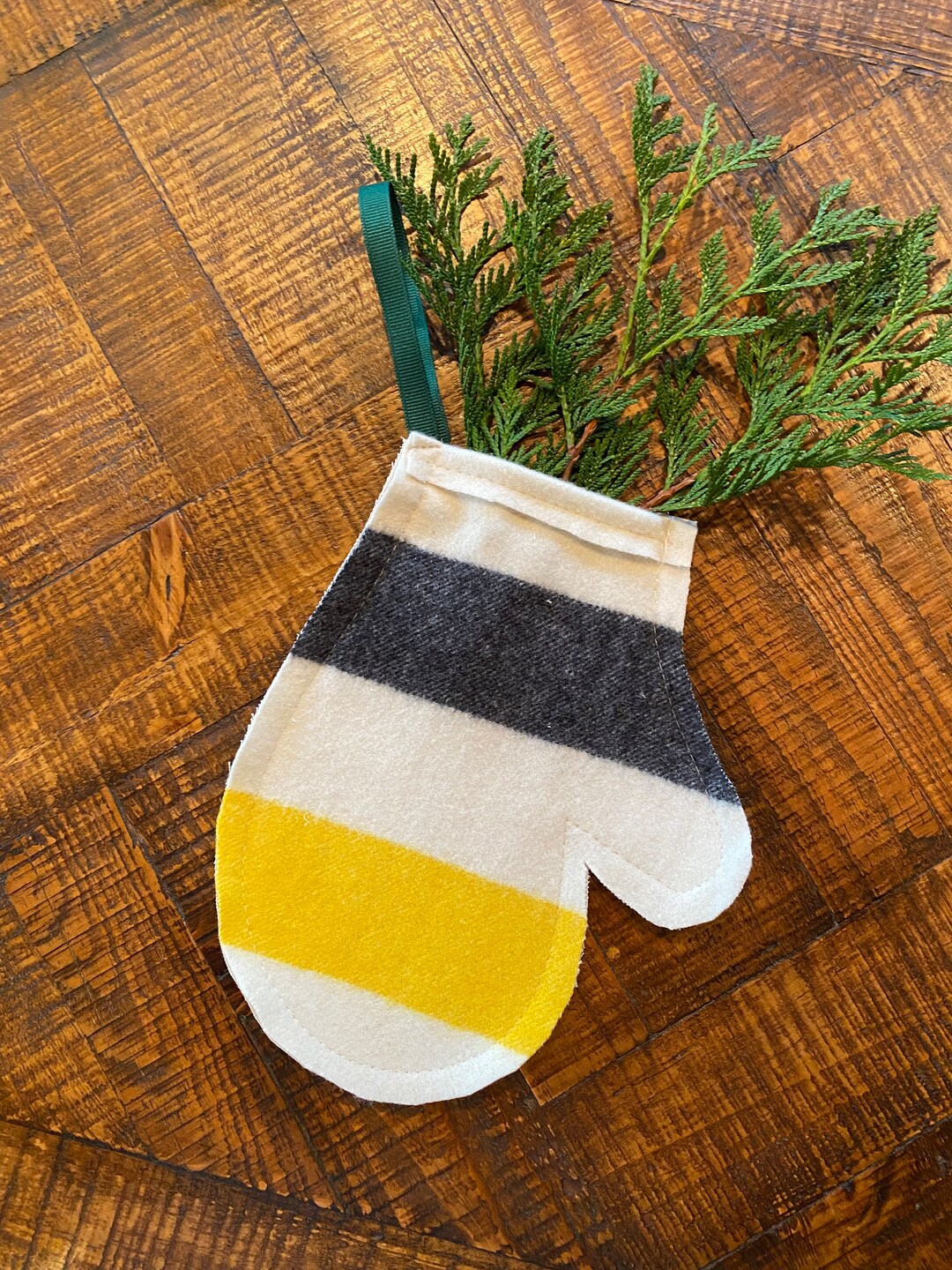 PENDLETON WOOL Blanket Hanging Mitten With Fresh Greenery From - Etsy