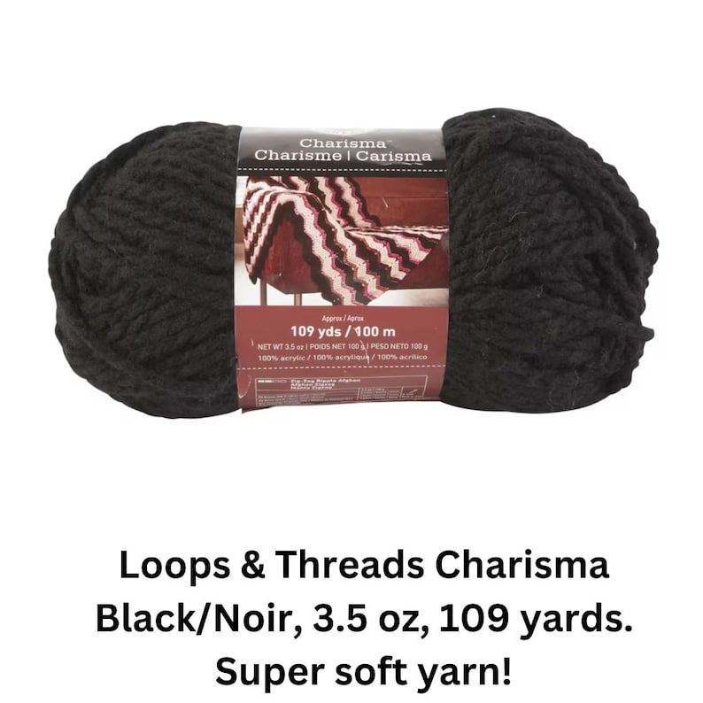 Loops and Threads Charisma Yarn, Bulky, Black, 3.5 Oz, 109 Yards. so ...