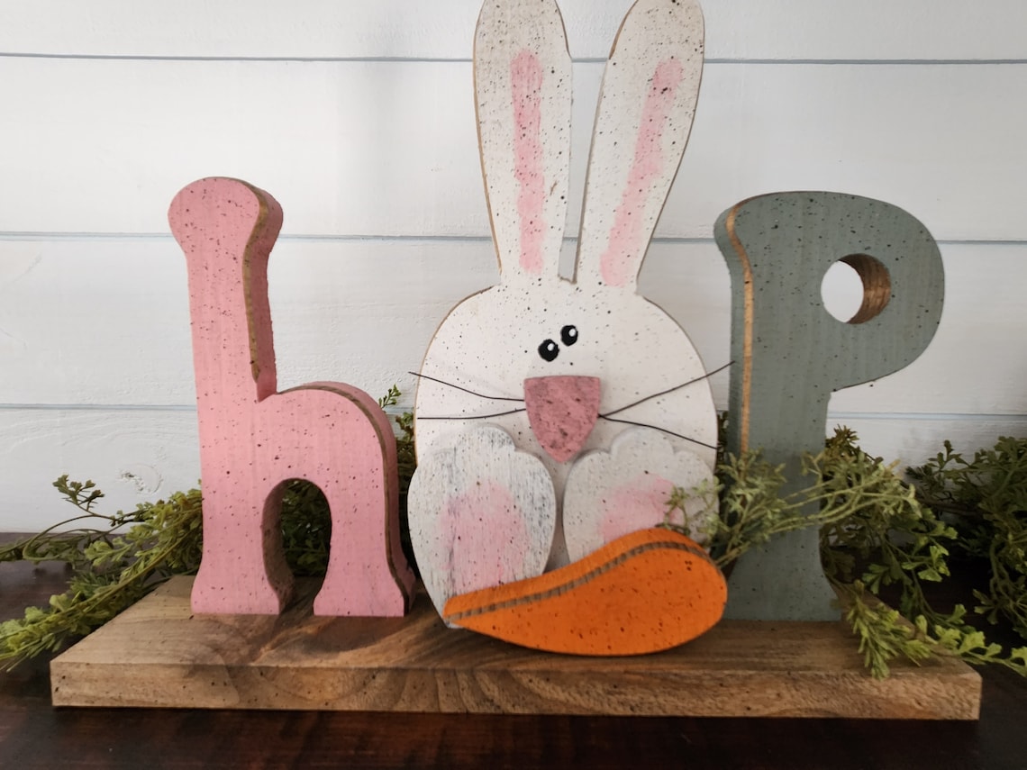 Wooden Easter HOP Sign - Etsy