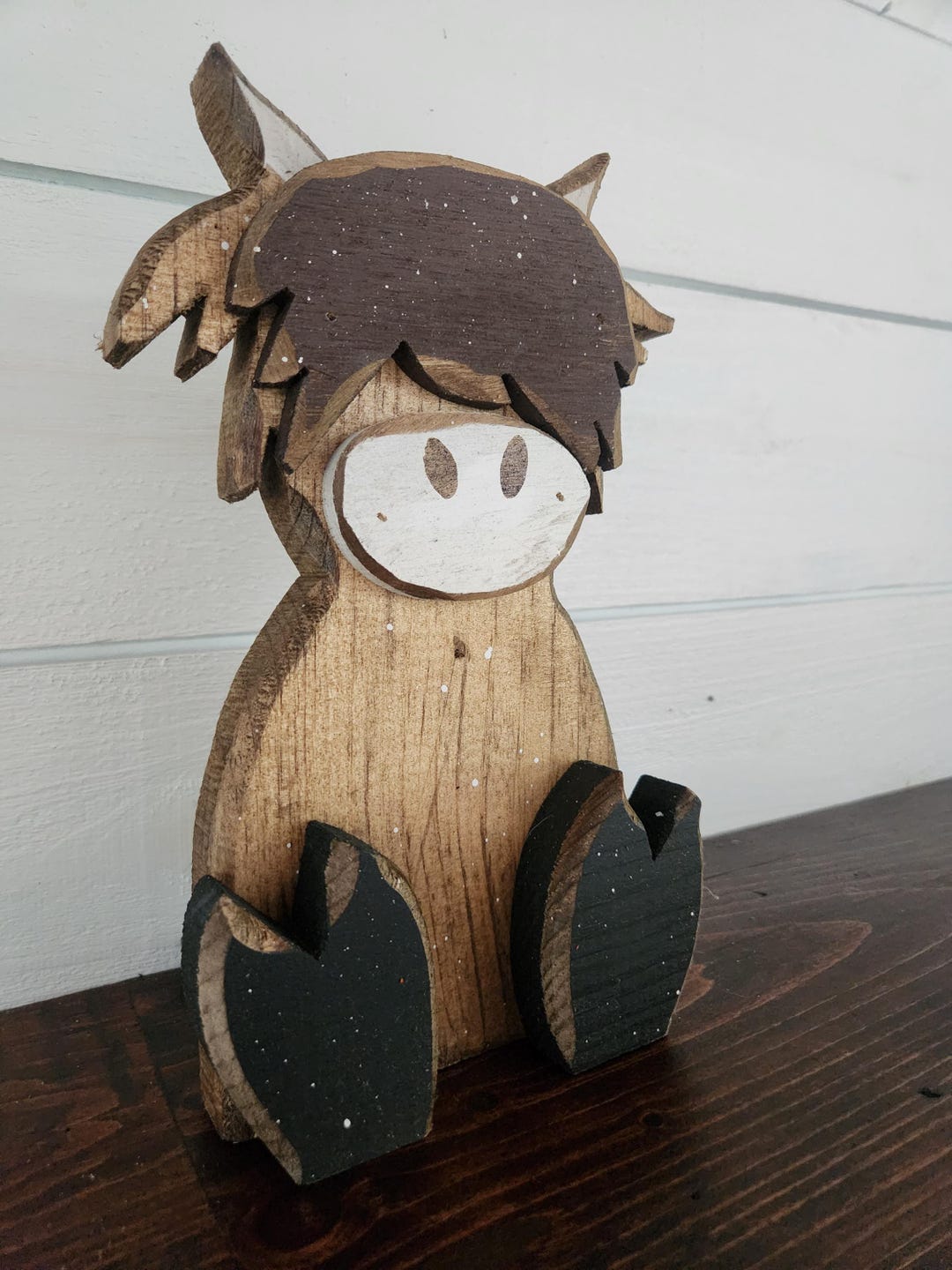 Handmade Wooden Highland Cow Shelf Sitter - Etsy
