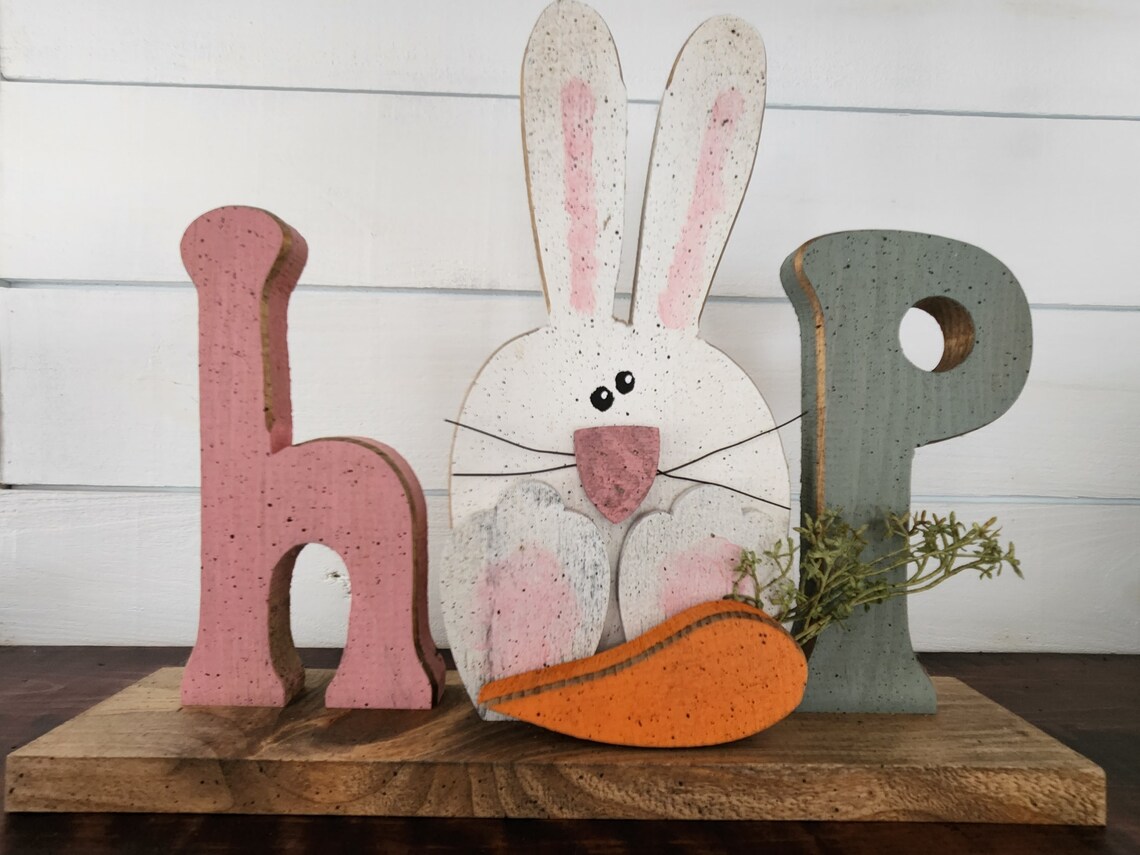 Wooden Easter HOP Sign - Etsy