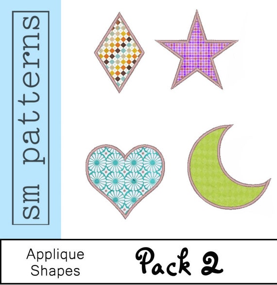 Machine Embroidery Design Applique Shapes Pack 2 | Etsy