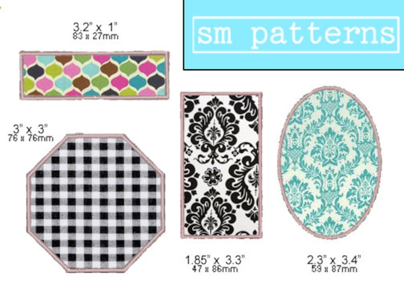 Machine Embroidery Design Applique Shapes Pack 4 - Etsy