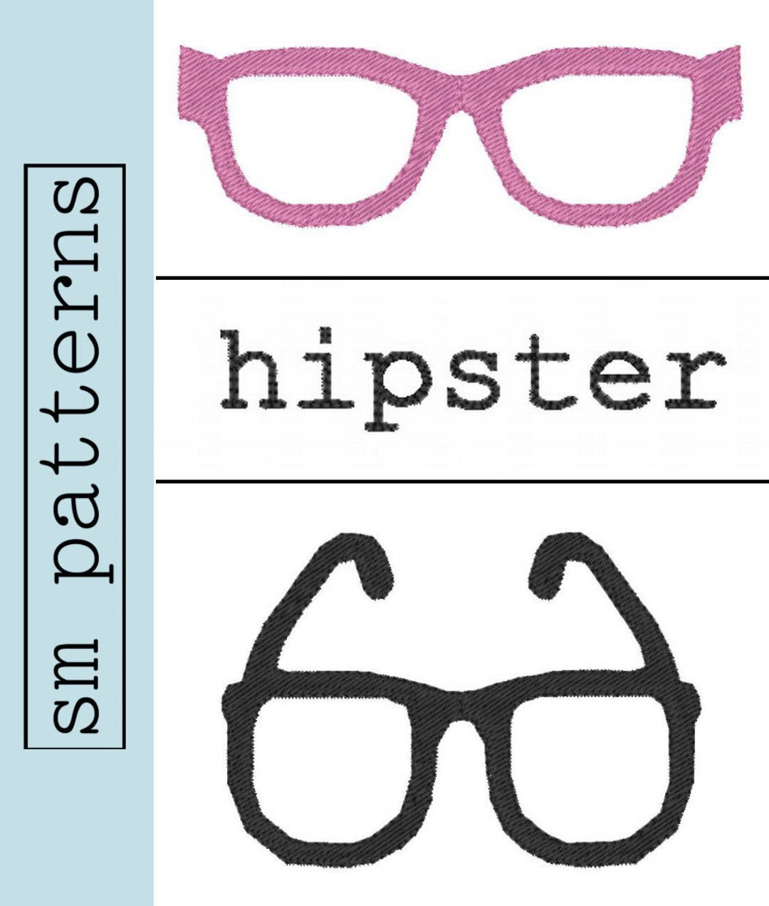 Machine Embroidery Design - Hipster Glasses Pack - Immediate Download ...