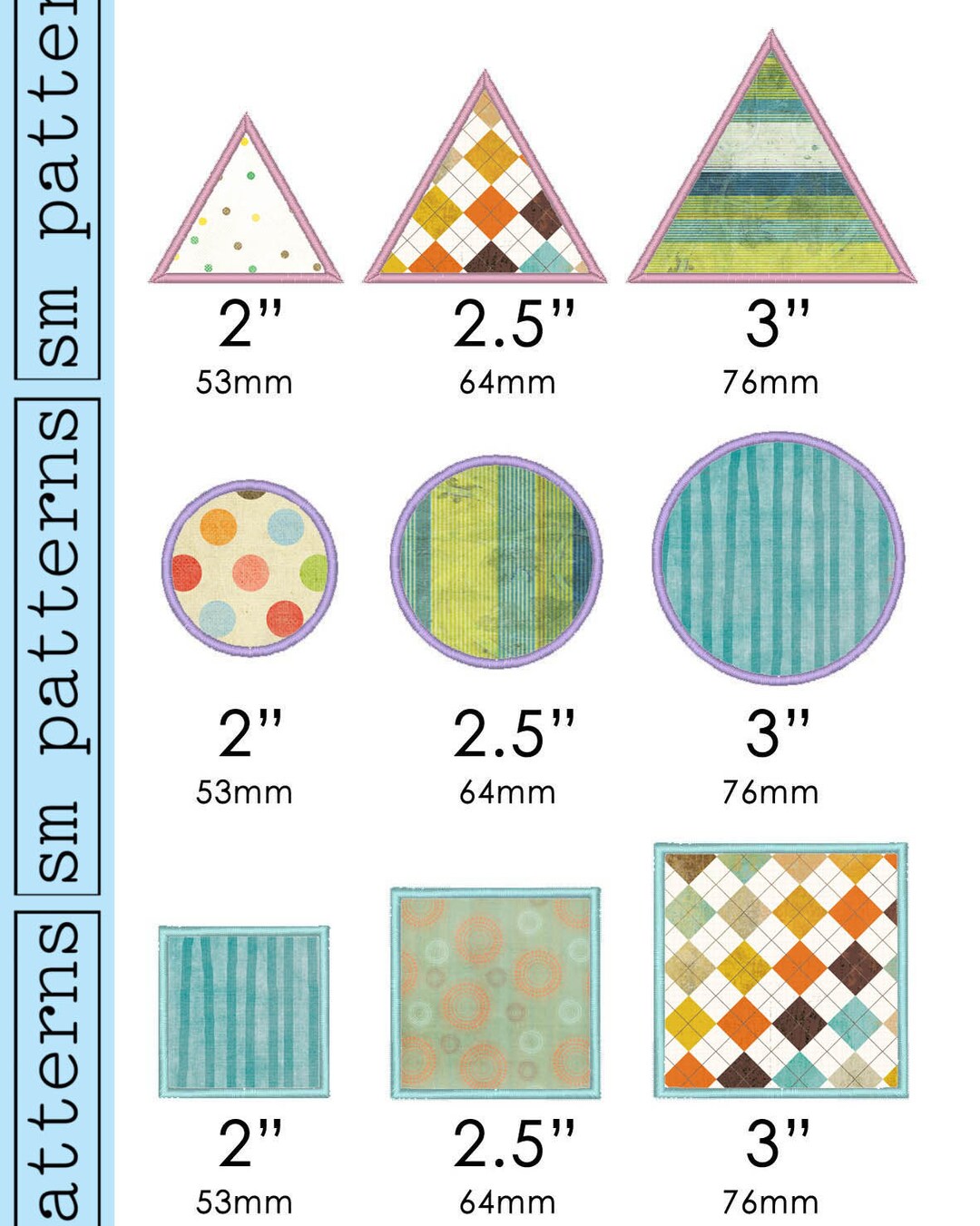 Machine Embroidery Design - Small Shape Appliques Pack - Immediate ...