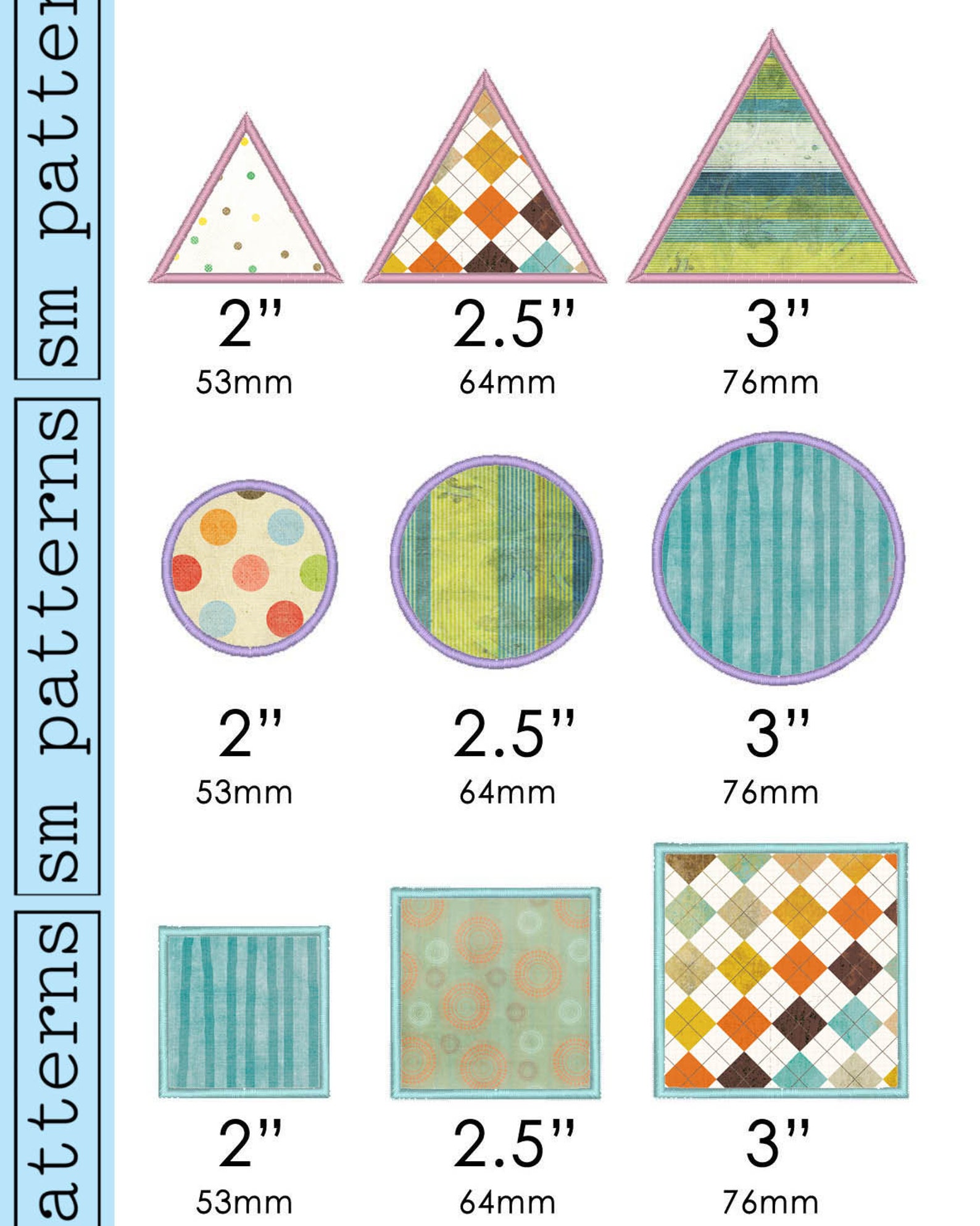 Machine Embroidery Design - Small Shape Appliques Pack - Immediate ...